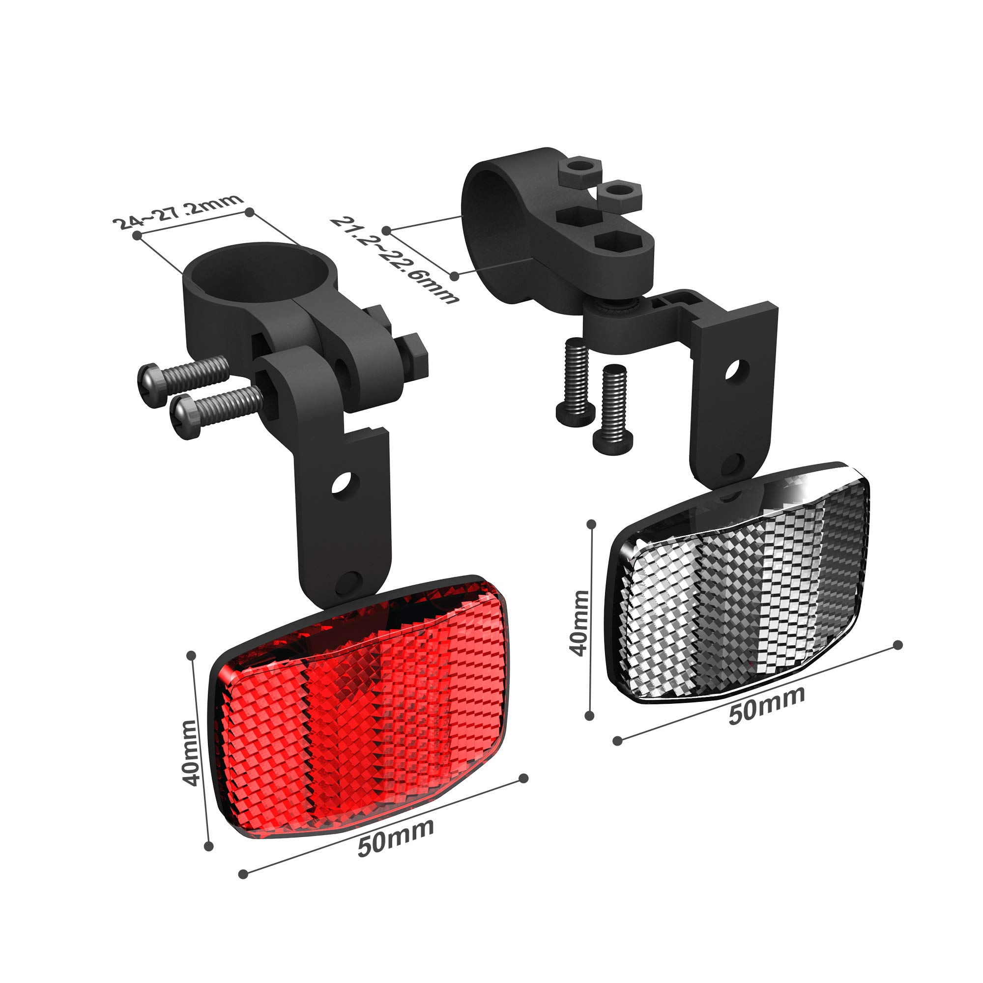 LGEGE Front & Rear Reflector Kit, Road Safety Reflection Kit