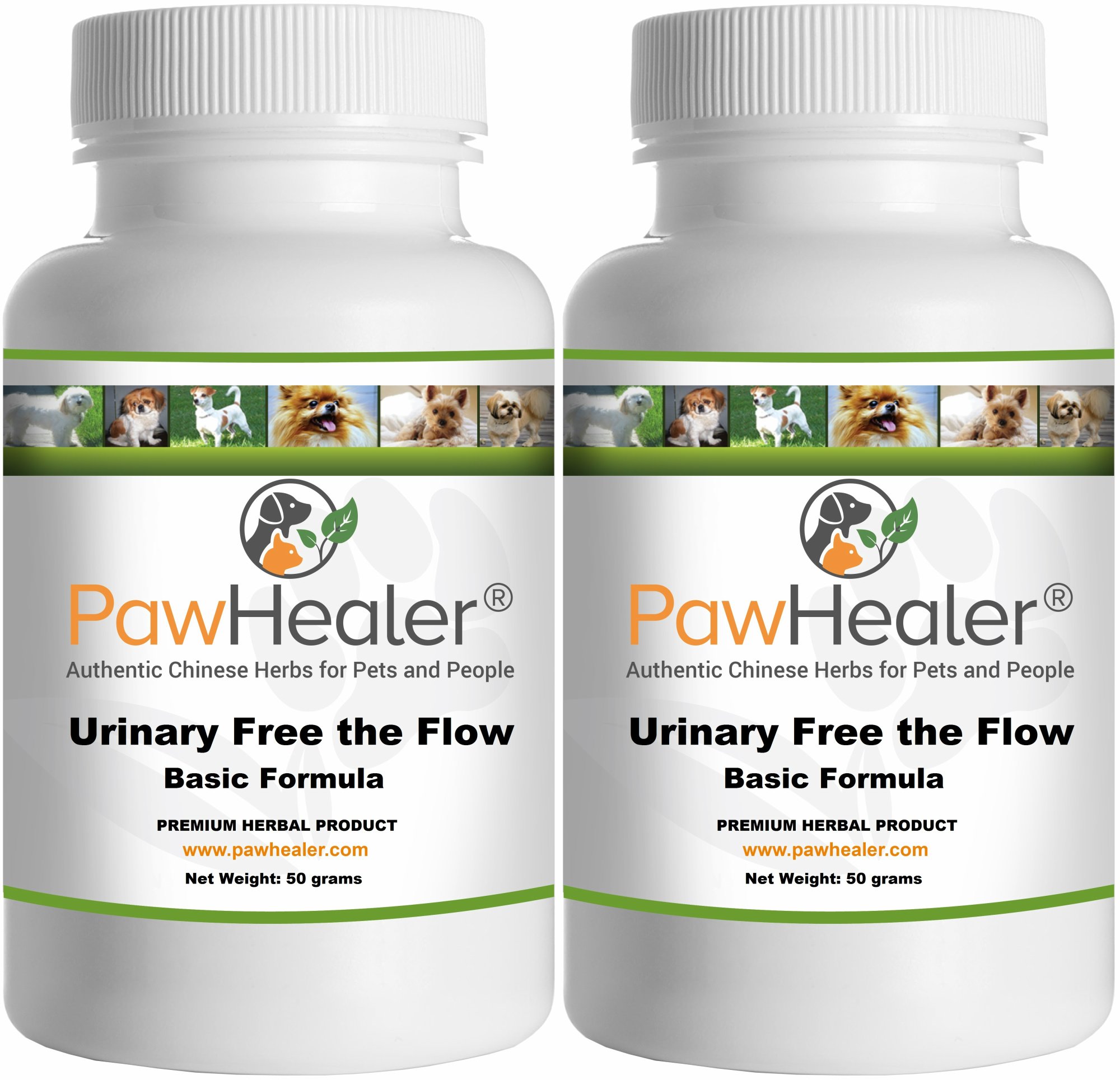 Urinary Free The Flow-Basic - Bladder Stones Dogs - 2 Pack - Natural Remedy Stone Prevention in Dogs - 50 Grams/ea -Herbal Powder - Mix into Food