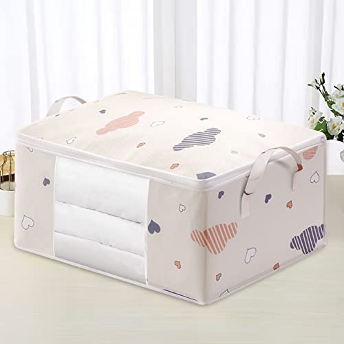 Storage Bags for Blankets and Quilts, Comforter Storage Bag Folding Organizer Bag for Pillows, Blankets, Duvet, Space Save, 2 Handles for Easy Carrying & Moving
