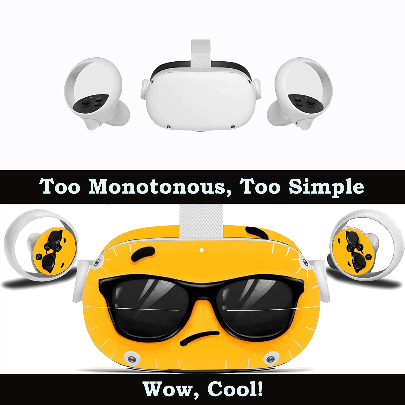 Oculus Quest 2 Stickers Eyes Anime VR Decal Skin for Headset and Controller Stickers Oculus Quest 2 Skins Vinyl Decal Stickers Skin for Oculus Quest 2 Protective Stickers Quest 2 Accessories Protective Decal