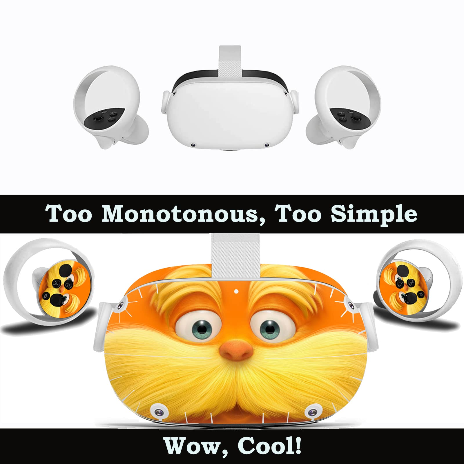 Oculus Quest 2 Stickers Eyes Anime VR Decal Skin for Headset and Controller Stickers Oculus Quest 2 Skins Vinyl Decal Stickers Skin for Oculus Quest 2 Protective Stickers Quest 2 Accessories Protective Decal
