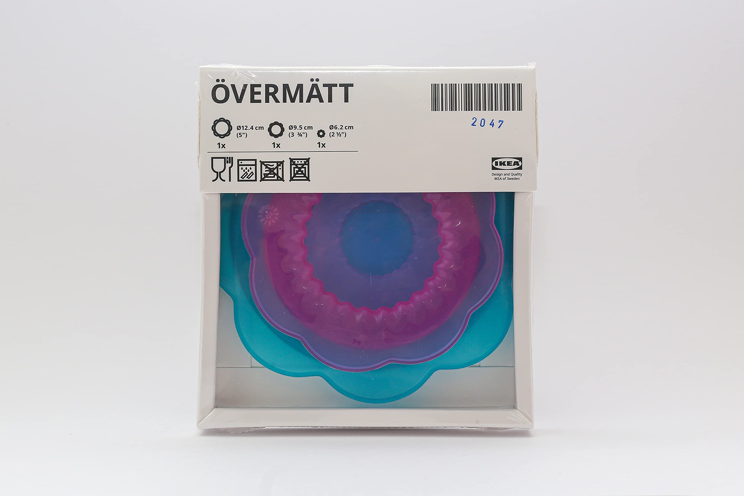 Ikea OVERMATT Food Cover, Set of 3, Silicone Multicolour