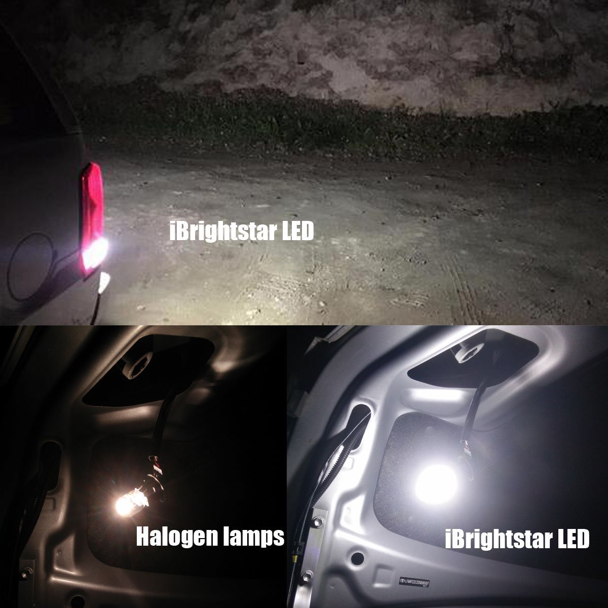 iBrightstar Newest 9-30V Super Bright Low Power 3157 4157 3057 3156 LED Bulbs with Projector Replacement for Back Up Reverse Lights and Tail Brake Parking Lights, Xenon White