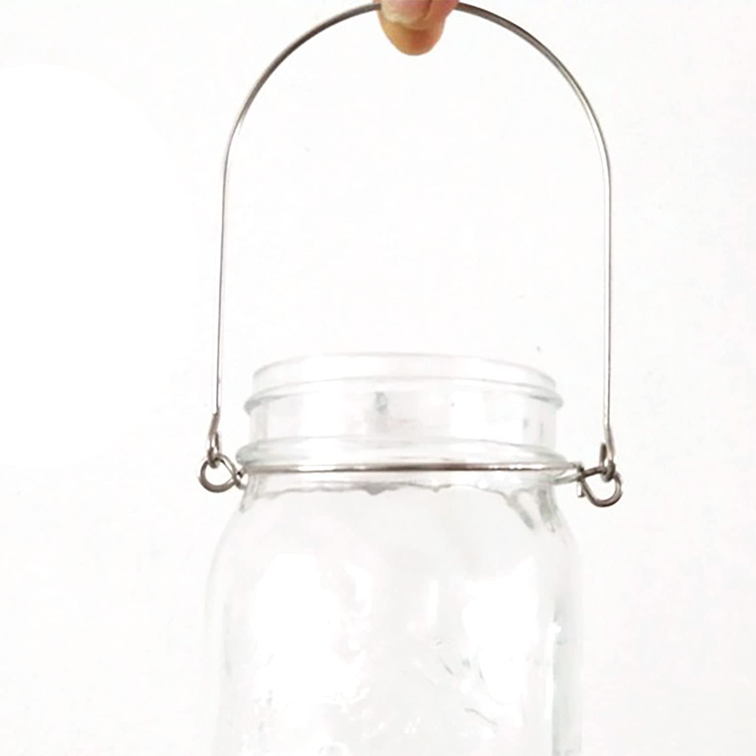 MEETOOT 8PCS Stainless Steel Glass Bottle Handle Jar Wire Hanger Stainless Steel Mason Jar Hangers and Hooks Wire Handles