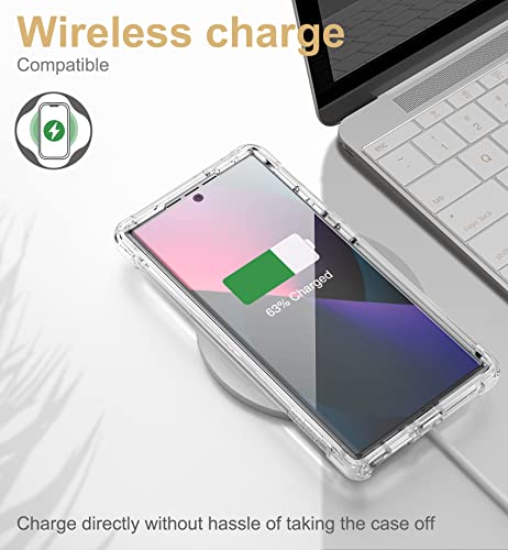 SURITCH for Samsung Galaxy S23 Ultra Clear Case 6.8" (Only), [Built-in Screen Protector] Full Body Protective Hard Shell+Soft TPU Phone Case for Samsung S23 Ultra -(Full Clear)