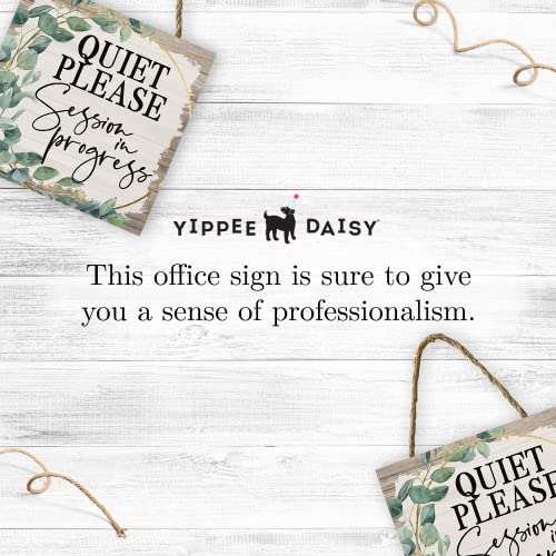 Quiet Please Session in Progress Sign Hanging Wood Door Sign Great for Home Office Salon Law Firm Therapy Counseling Online Classes Massage Decorative Wood Sign Wall Art