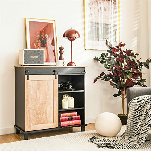 YDXNY Kitchen Buffet Storage Cabinet Sliding Barn Door Sideboard with Drawers Wine Rack