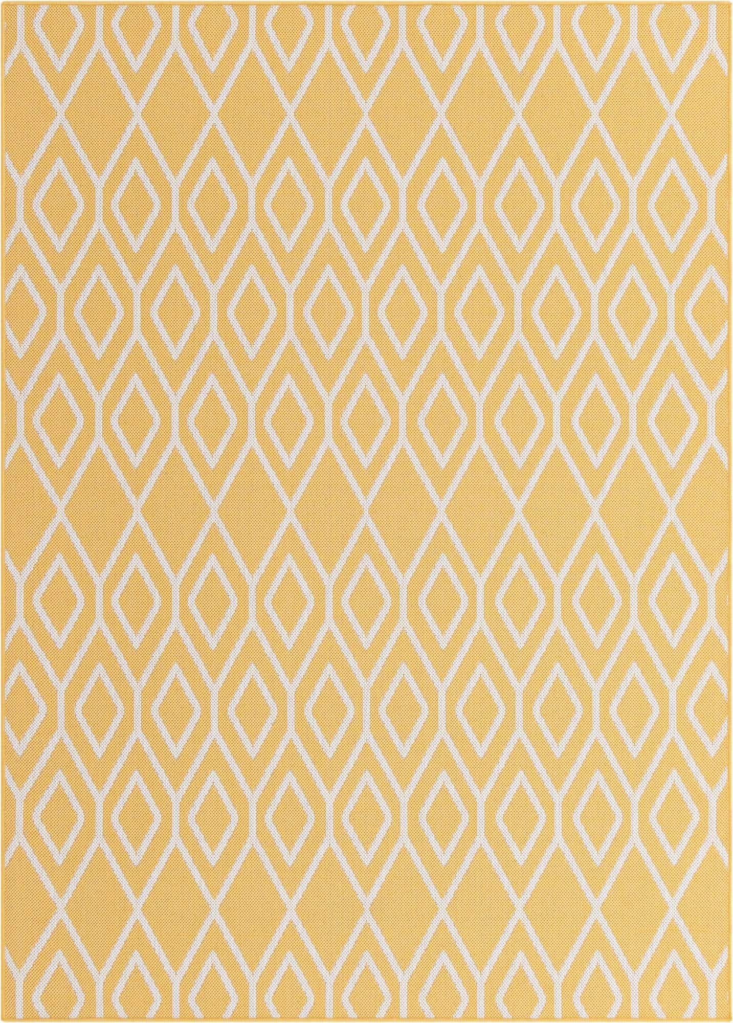 Jill Zarin Outdoor Collection Area Rug - Turks and Caicos (5' 3" x 8' Rectangle Yellow Ivory/Ivory)