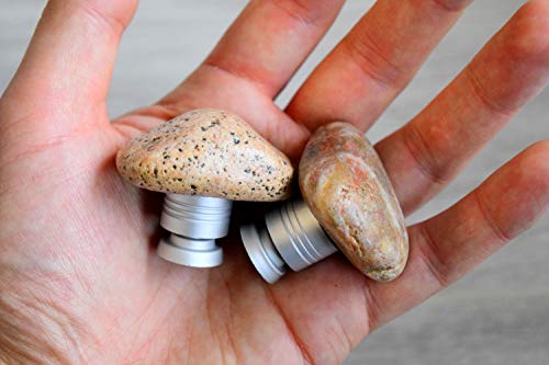 Set of 10 Handmade Natural Beach Stone Cabinet knobs and pulls. Sea Stone Cabinet knob