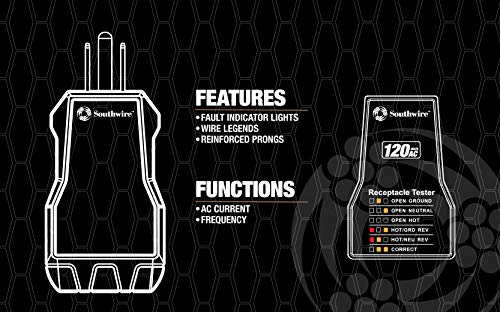 Southwire 40012S Receptacle Tester Black