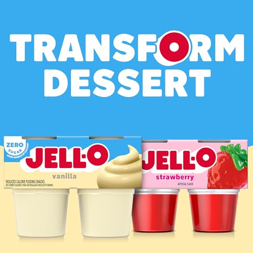Jell-O Vanilla Sugar Free Refrigerated Pudding Cups Snack (4 ct Cups)