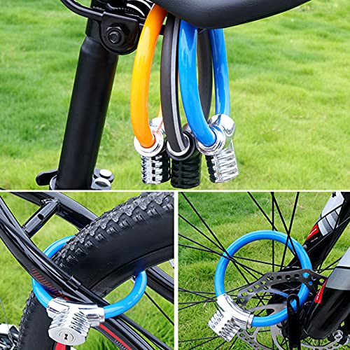 LEERIAN Bicycle Lock Portable Security Anti-Theft Ring Lock Alloy Bold Steel Cable Mountain Bike Lock with 2 Keys Student Gift,Black