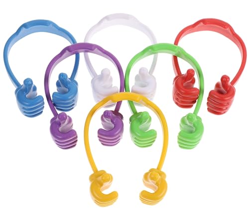 Zerodeko 6pcs Thumbs Up Cell Phone Stands Mobile Phones Stand with Hand Holder for Desk Office Desktop Tablet Cellphone Thumb Holder Adjustable Flexible Hard Plastic