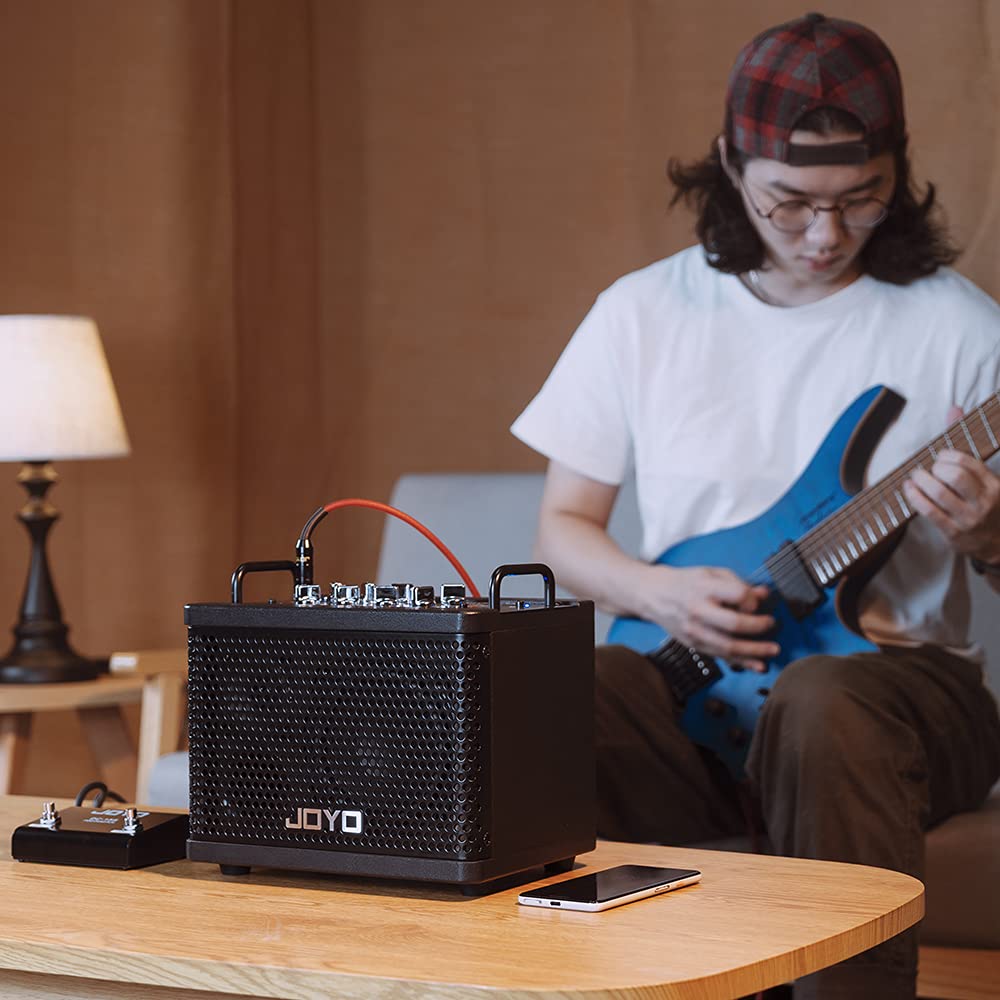 JOYO Digital Guitar Amplifier 15W Rechargeable Bluetooth Practice Amp Electric & Acoustic Guitar Combo with 9 Amp Models 6 Digital Effects (DC-15S)
