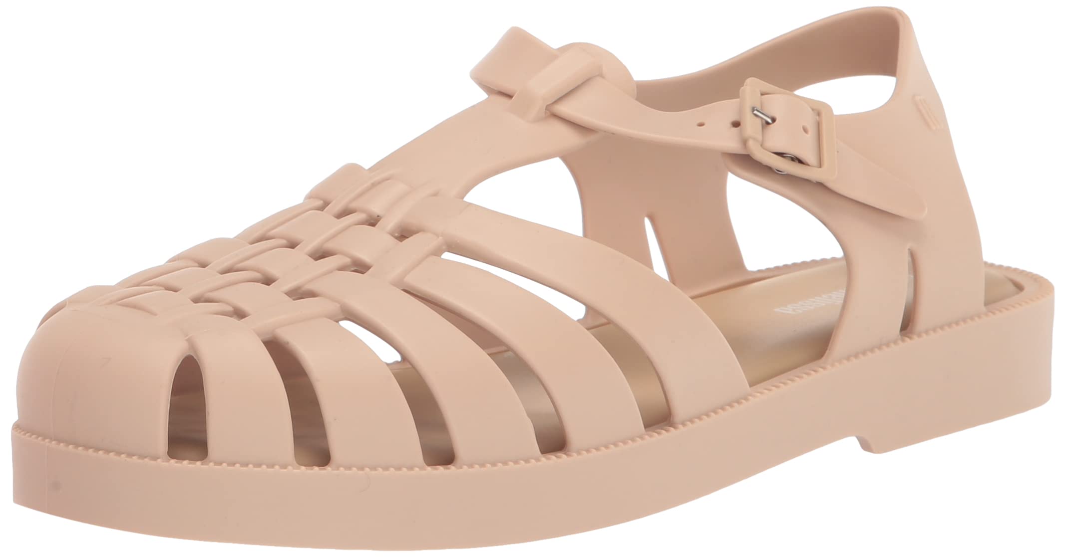 mini melissa Girls Flat Sandals, Beige, 6 Toddler