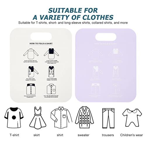 Zerodeko Clothes Folding Board 2pcs Laundry Folding Boards, Shirts Clothes Folder T-Shirt Garment Stacking Board Plastic Clothes Folder for T-Shirts, Sweaters, Clothing Folding Board