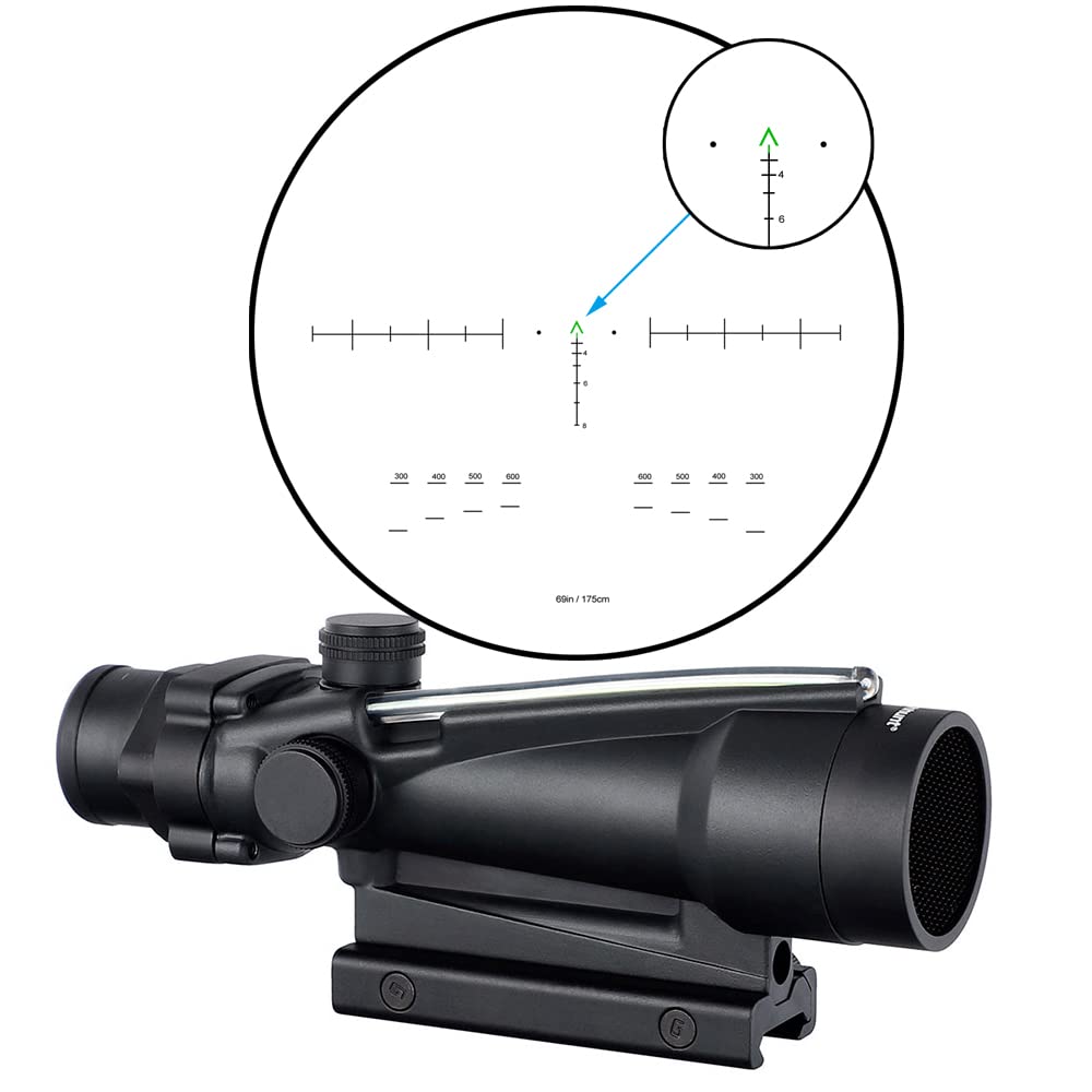ohhunt 3.5X35 Rifle Scopes Green Fiber Optics Chevron Reticle Eye Relief 3.11 inch