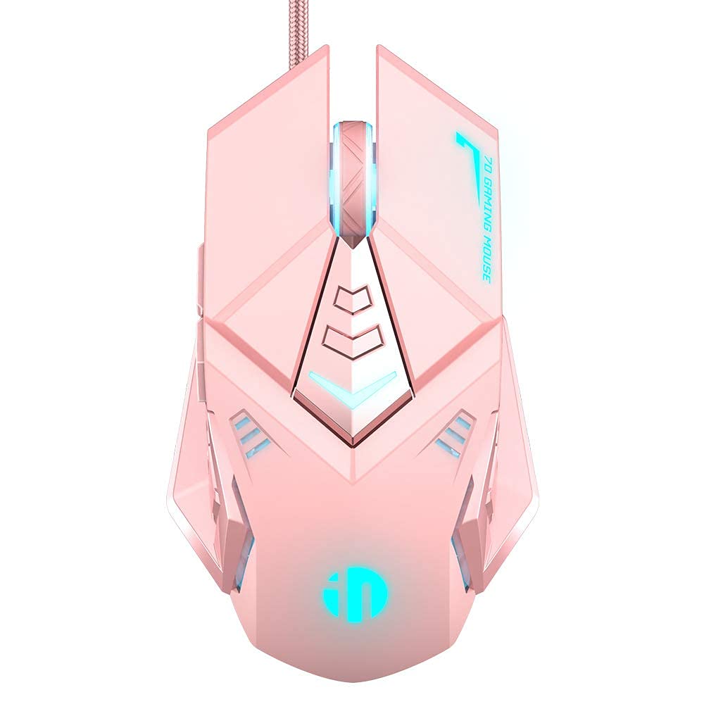 INPHIC Wired RGB Gaming Mouse, High Performance USB Ergonomic Computer Mouse, 12 Programmable Buttons, 5000 DPI Optical, Chroma LED Backlight, Adjustable Weight MMO Gamer Mice for PC Desktop