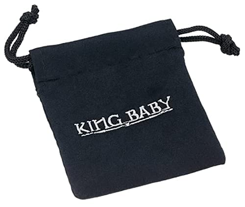 King Baby .925 Sterling Silver & Natural Stone 8mm Unisex Beaded Bracelet with Signature Crown Toggle Clasp - Black Lava Rock, 7-1/2"