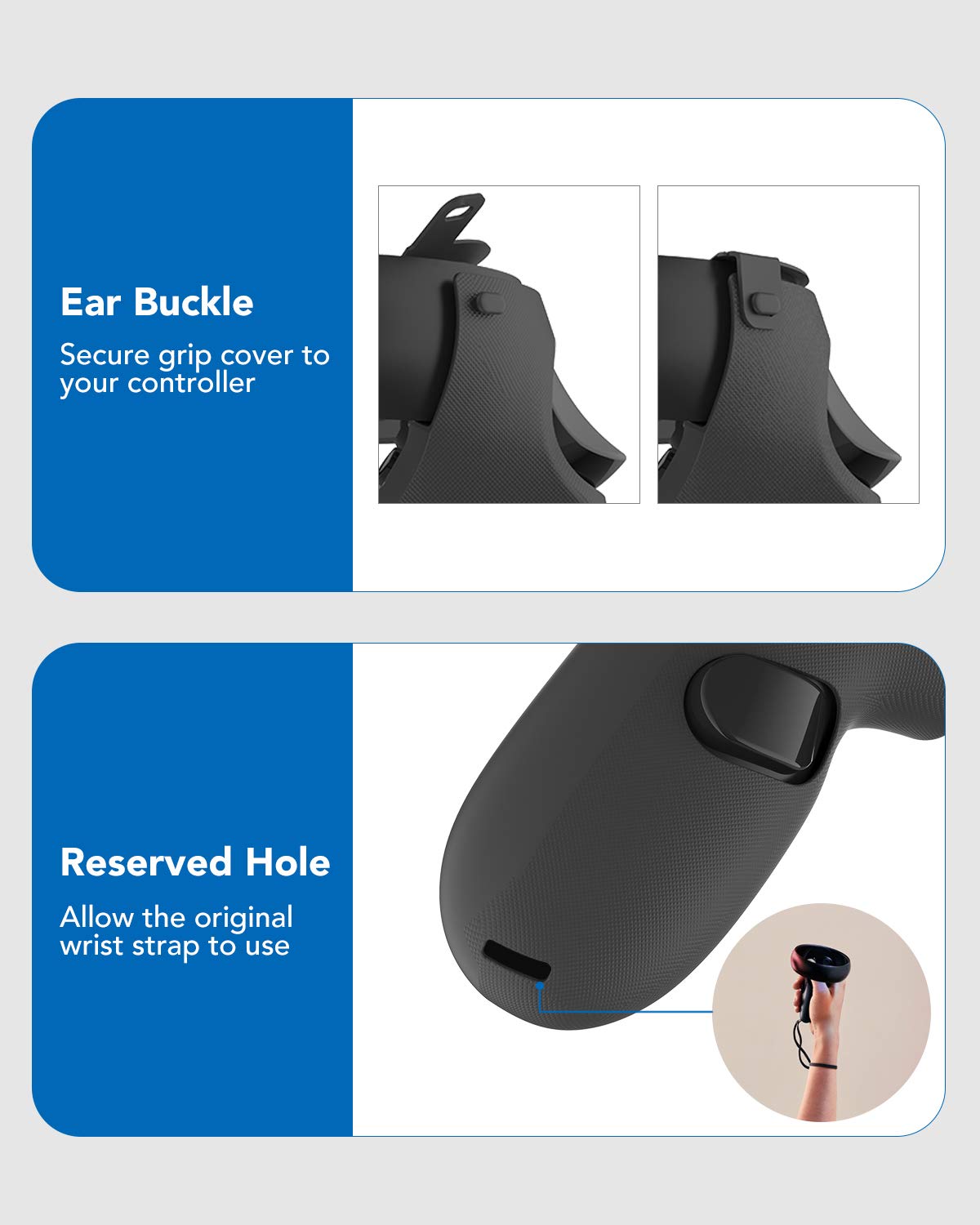 KIWI design Grip Cover for Oculus Quest 1 Touch Controller Grip Accessories Anti-Throw Handle Protective Sleeve Come with Ultra Thin 0.7 mm VR Silicone Face Cover (Not Fit Quest 2)