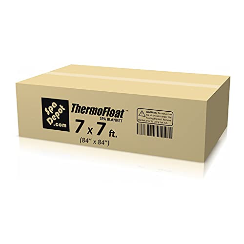 Spa Depot Thermo-Float 16-mil 7ft x 7ft Hot Tub Bubble Cover Floating Spa Blanket - trimmable Heavy-Duty Insulating Solar Heating