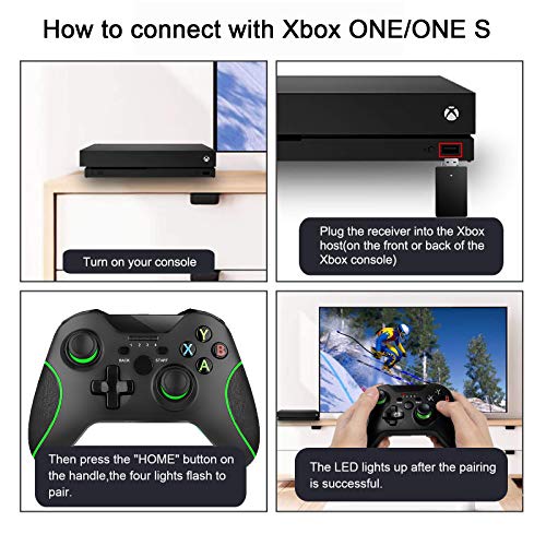JINHOABF Wireless Controller for Xbox One,2.4GHZ Gamepad Controller Compatible with Xbox One/One S/One X/One Series X/S/Elite/PC Windows 7/8/10,with Built-in Dual Vibration (Black)