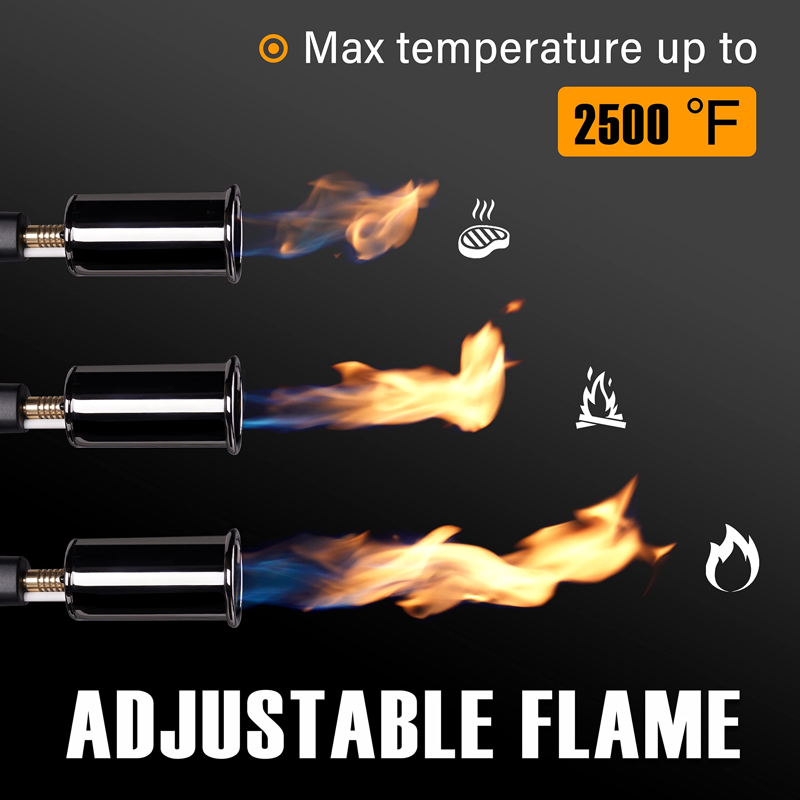 ravs POWERFUL Propane Cooking Torch, Searing Torch for Sous Vide, Steak, BBQ Grill Gun Kitchen Blow Torch, Handheld Culinary Torch for Creme Brulee, Campfire Charcoal Starter -Gas Tank Not Included