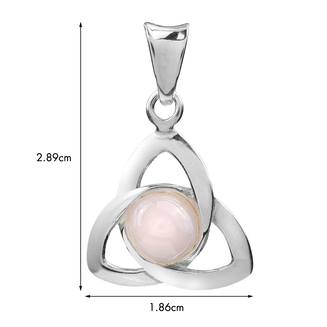 Ian and Valeri Co. Pink Quartz Sterling Silver Celtic Pendant