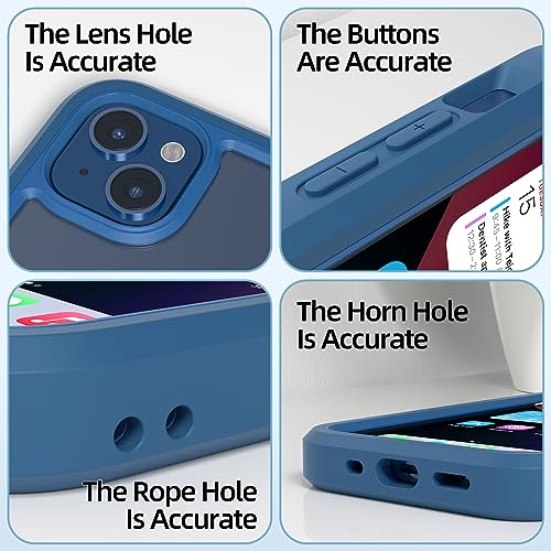 WXR for iPhone 13 Mini case/iPhone 12 Mini case,Soft Silicone Bumper & Crystal Clear Hard PC Back and Hard PC Inner,3in1 Heavy Dropproof Case for iPhone 13 Mini/iPhone 12 Mini 5.4 inch. (Blue)