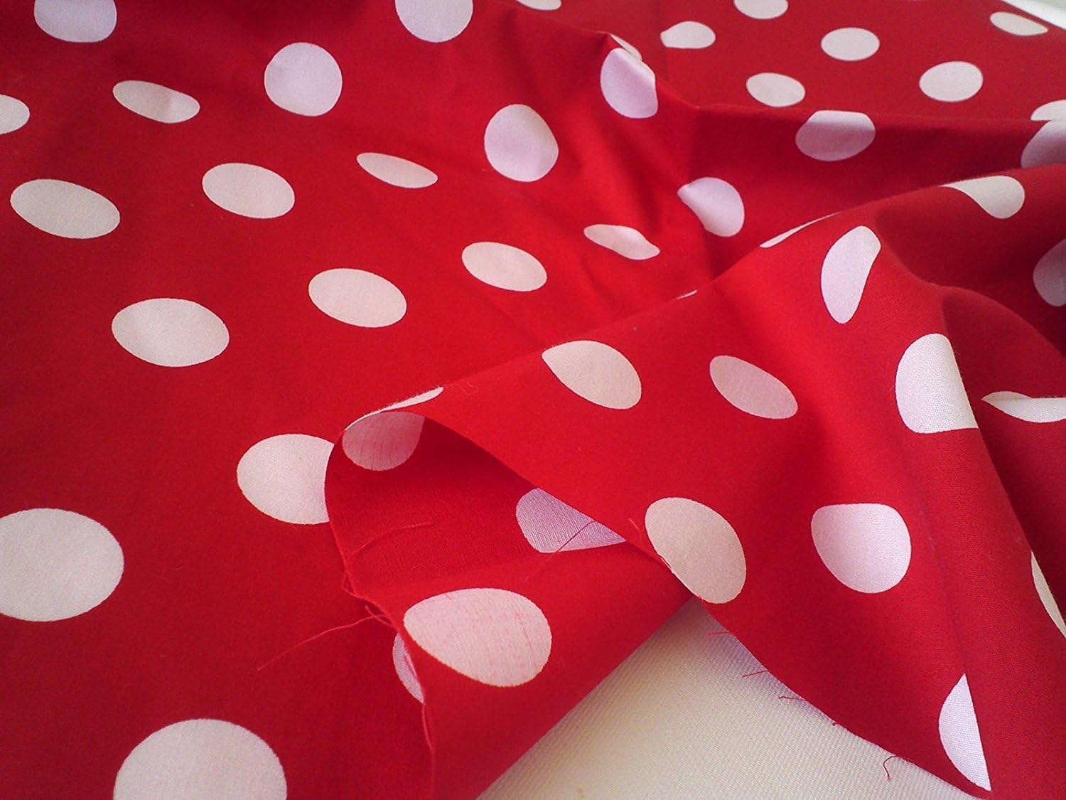 布人倶楽部(Fujin Club) Broad Polka-dot Print 日本製(Made in Japan) 42.5 inches (108 cm) Width (red, 59.1Inches)