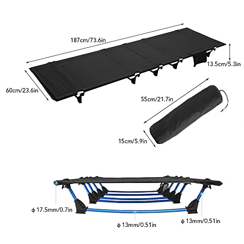 Outdoor Portable Folding Bed Single Person Camping Cot 330LB Bearing Weight Compact for Outdoor Picnic Camping Hiking