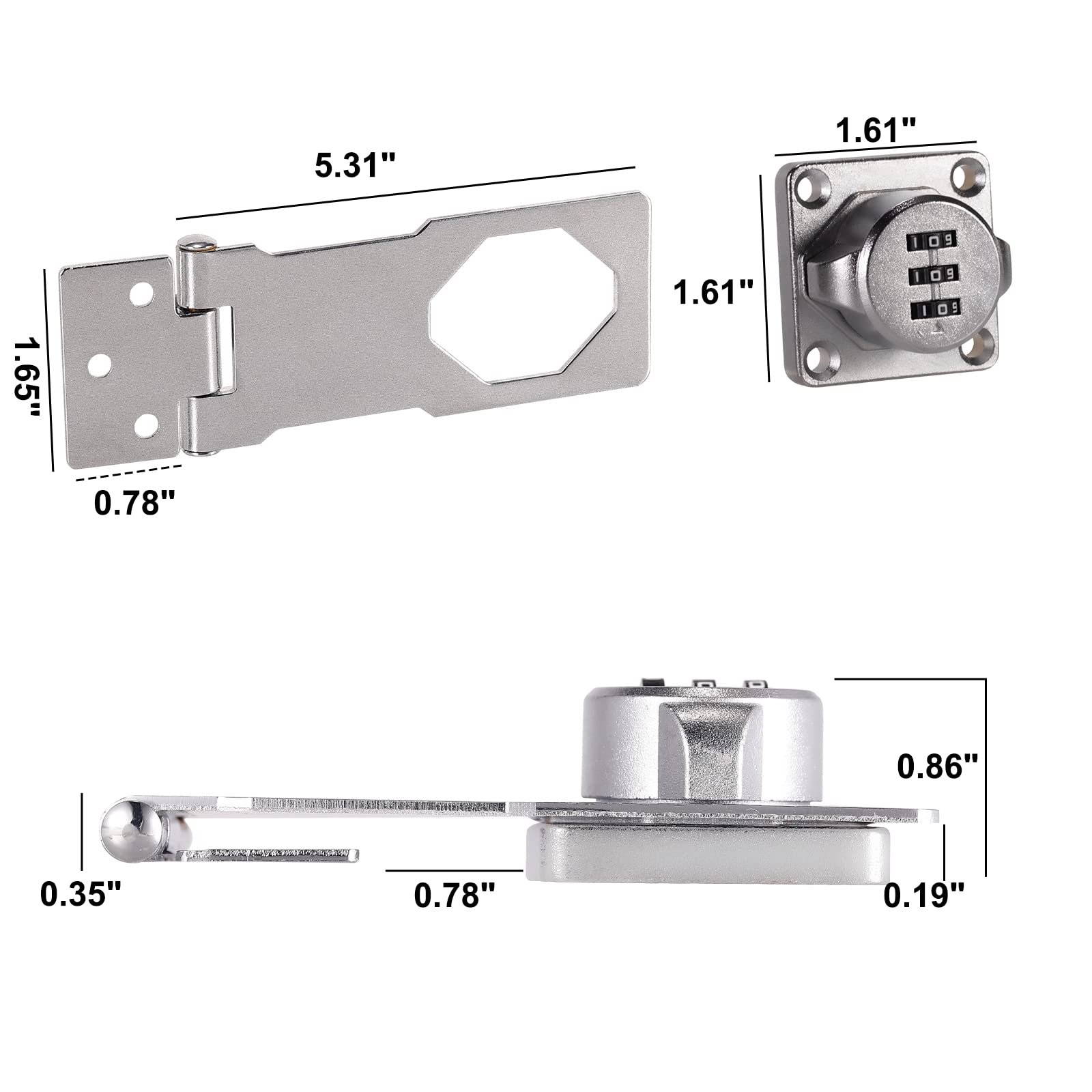 Household Cabinet Password Locks, Cabinet Door Combination Lock with 7 Screws and Viscose, for Cabinet, Mailbox, Pet Doors, Office File Cabinet Lock (Black)