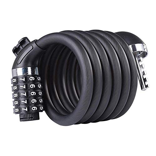 LJJSMG Bike Lock Cable, Bike Cable Basic Self Coiling Resettable Combination Cable Bike Locks with Complimentary Mounting Bracket