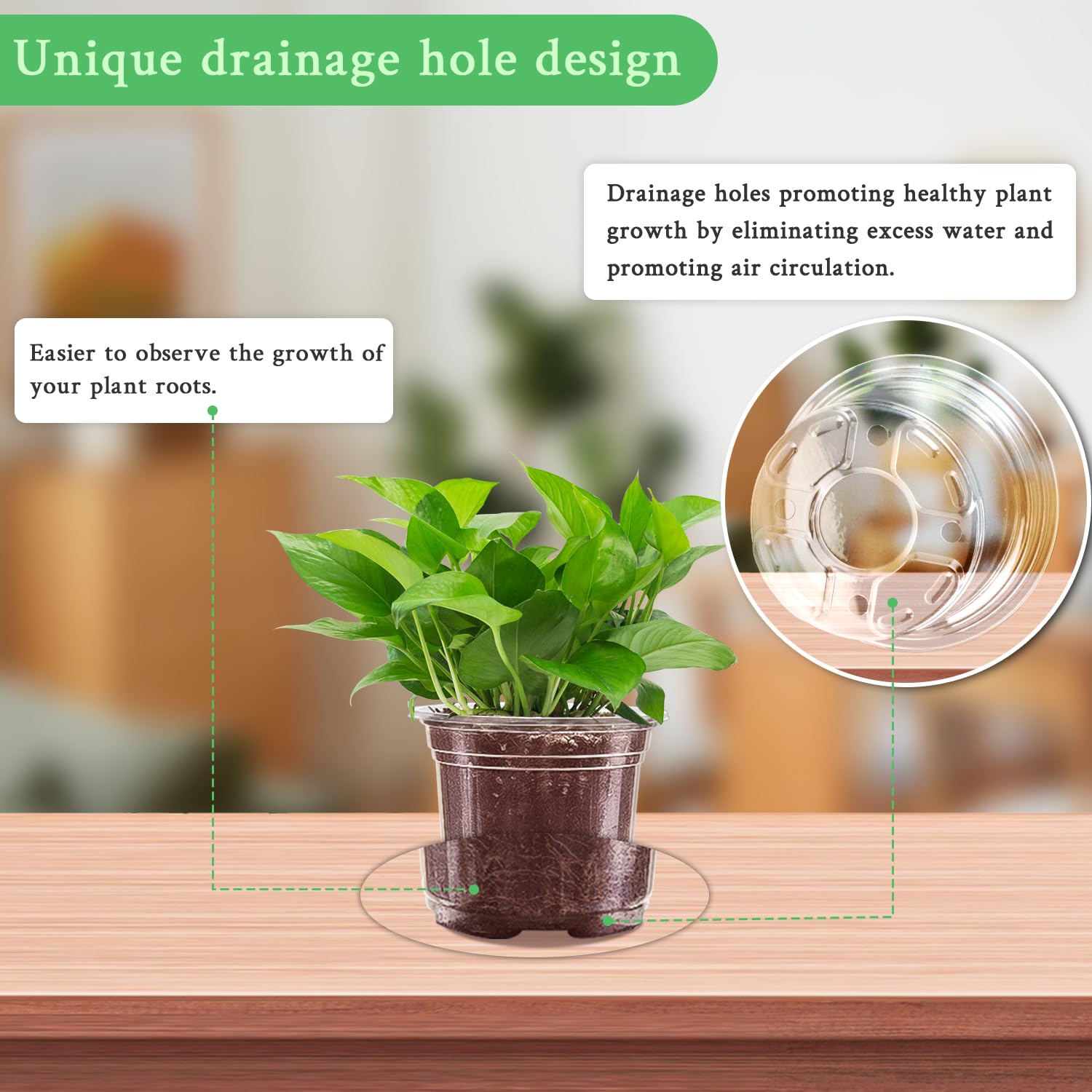 SupKing Clear Nursery Pots 5/4/3.5 Inch Plastic Planter with Drainage Holes, Small Starter Seed Starting Trays for Seedling with Bonus 15pcs Plant Labels(12pcs)