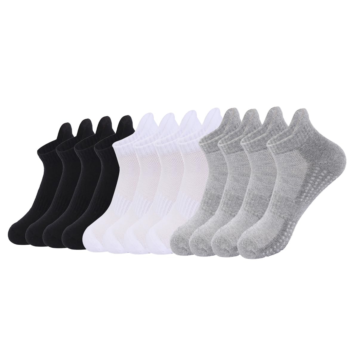 LEPUTA Men's Athletic Ankle Socks Mesh Breathable Cotton Crew Socks Boot Socks Low Cut Socks 6 Pairs