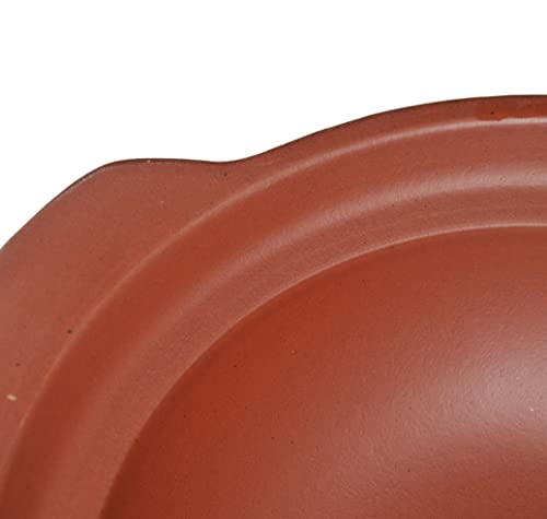 ZHCHSH Casserole Pot Clay Bowl 40oz Red Shallow Pan for Cooking Dolsot Bibimbap Soup Exclusive Japan Korea Style