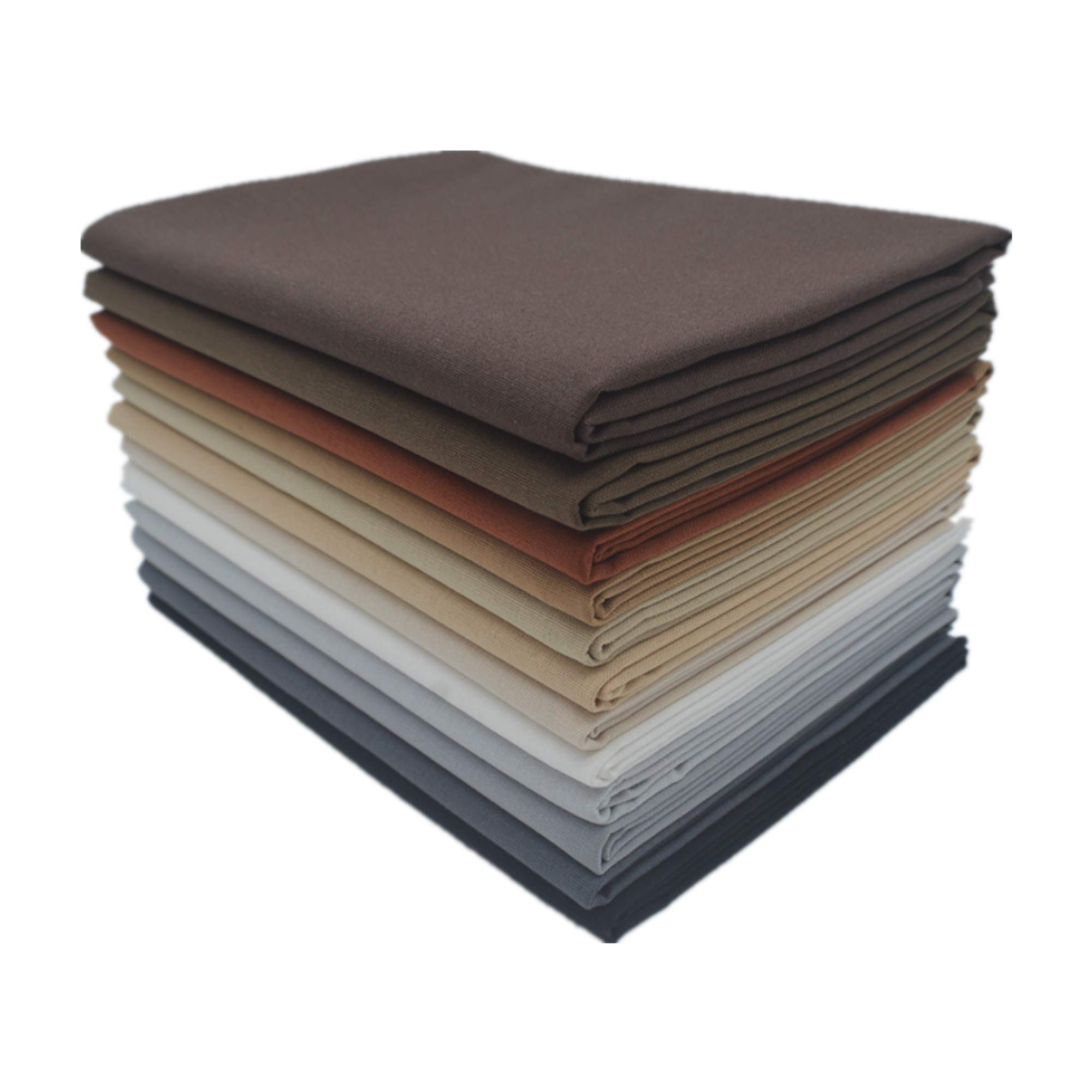 ibotti Fat Quarters Fabric Bundles Solid Colors, 12 Precut Cotton Fabric Quilting, 18 x 22 inch, (Rocky Mountains)