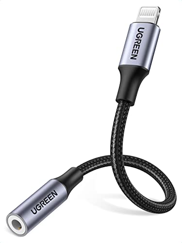 UGREEN 6FT 3.5mm Audio Cable Braided 4-Pole Aux Cord Bundle with Lightning to 3.5mm Adapter Apple MFi Certified Headphone Adapter for iPhone