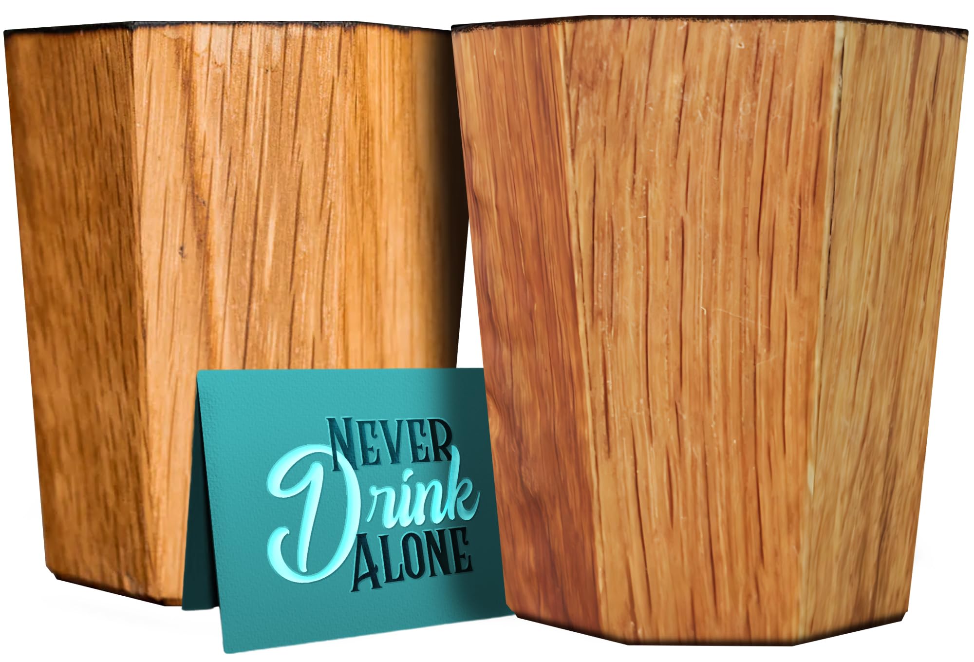 Whiskey Grail: Never Drink Alone - Handcrafted White Oak Bourbon & Whiskey Drinking Vessel, Artisan Made for Sharing & Savoring with Friends - 2 Packs