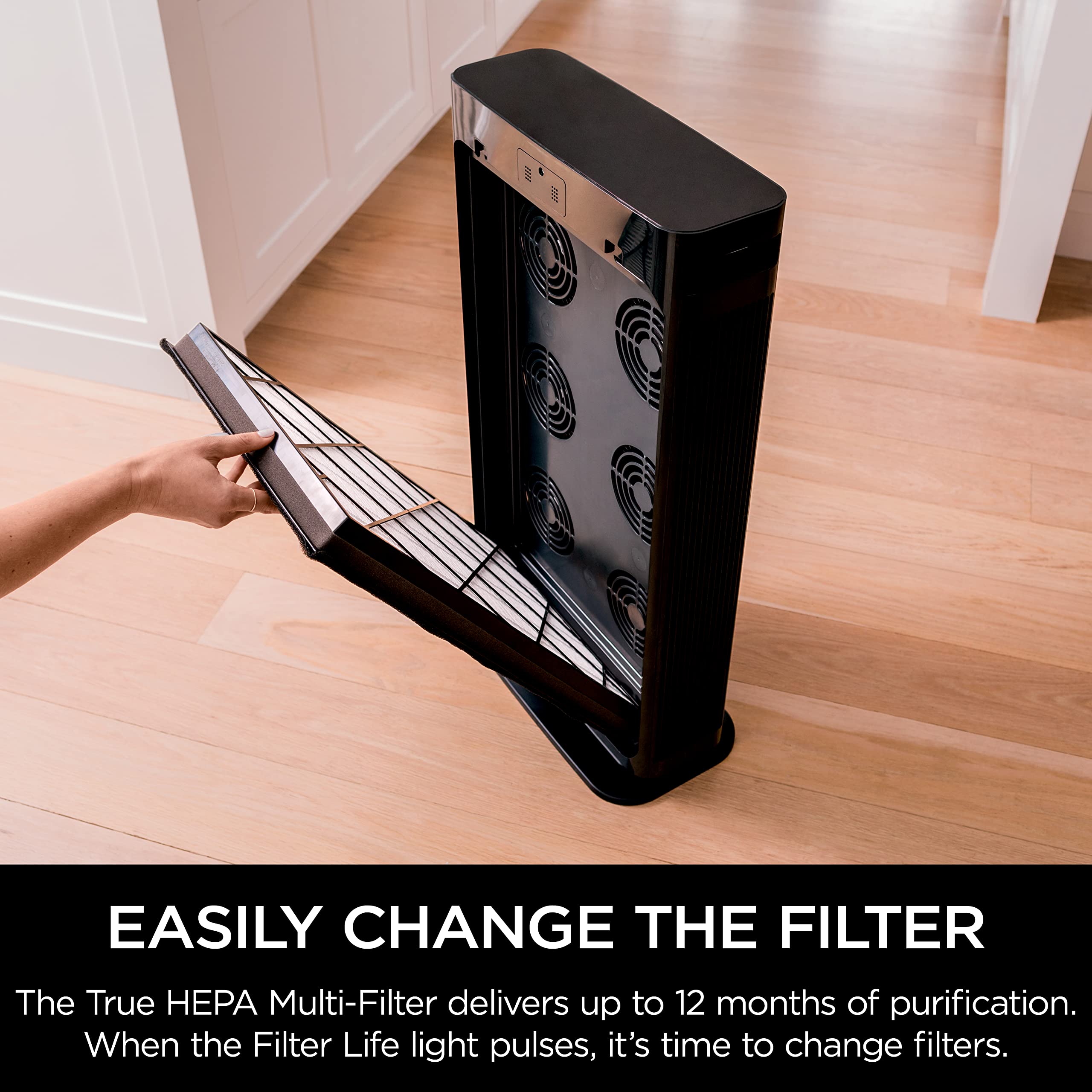 Shark HE601C Ultra- Fast and Ultra- Quiet Air Purifier with 6-Fan Airflow, Remote Control, Anti- Allergen Hepa Multi-Filter and Heightened Odor Protection (Charcoal)