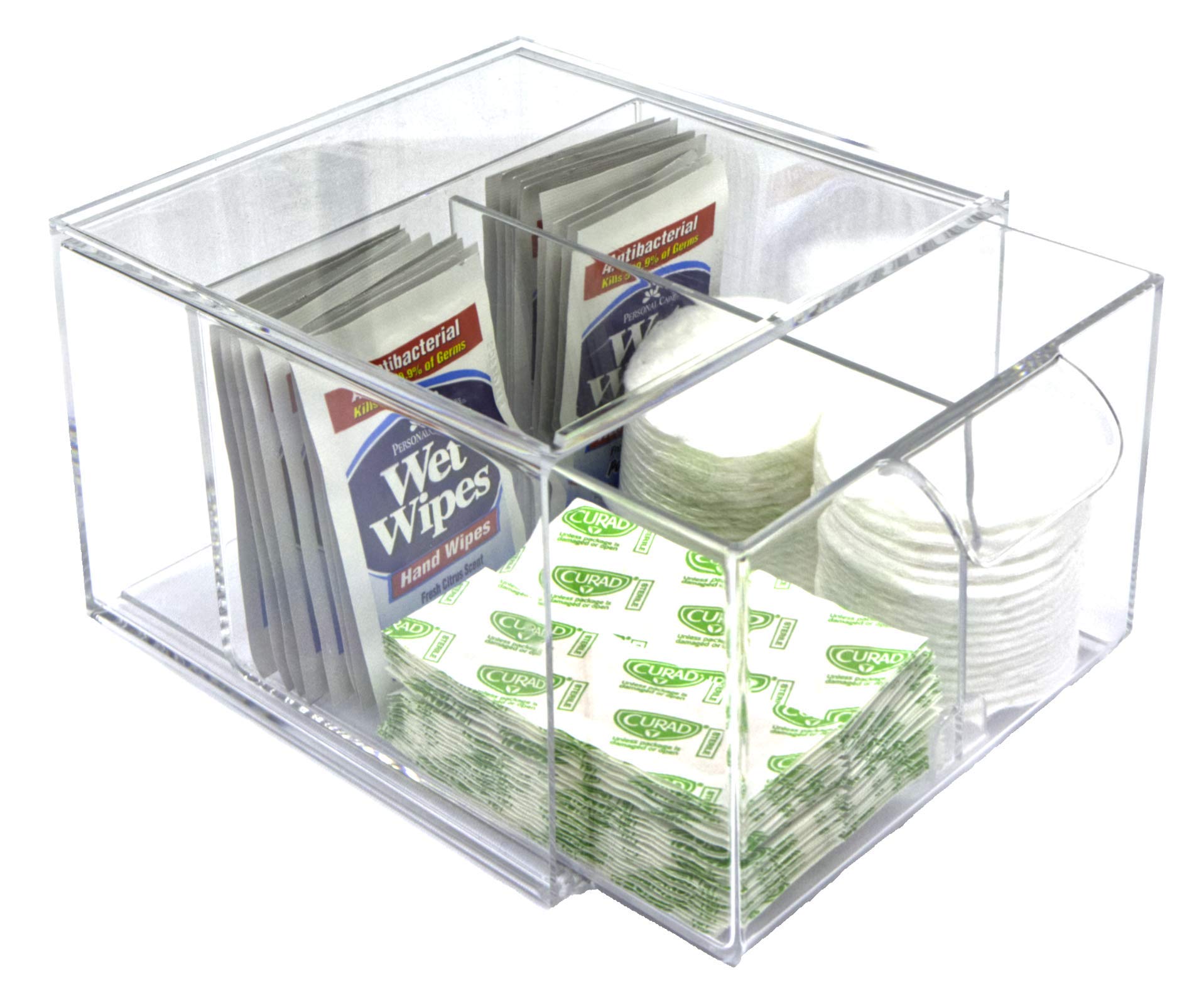 ImpiriLux Stackable Kitchen and Bathroom Acrylic Drawer Organizer | Set of Two Drawers