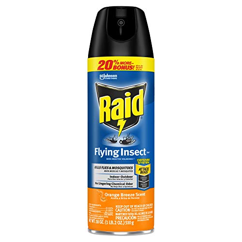 Raid Flying Insect Killer, Kills Flies, Mosquitoes, and Other Flying Insects on Contact, For Indoor and Outdoor Use, Orange Breeze Scent, 20 oz (Pack of 12)