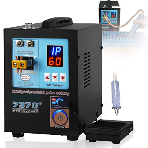 RCBDBSM 737G+ 4.3KW Battery Spot Welder, Battery Spot Welding Machine for 18650 14500 Lithium Battery Pack Building, Portable Pulse Welding Machine with Welder Pen and Foot Pedal