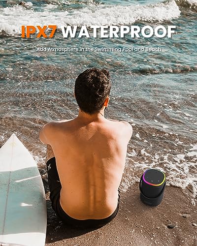 ZICOROOP Bluetooth Speakers,50W Portable Bluetooth Speaker with IPX7 Wireless Waterproof, Stereo Sound, Long-Lasting Battery,Handle,Crystal Clear,Rich Bass,8000mAh