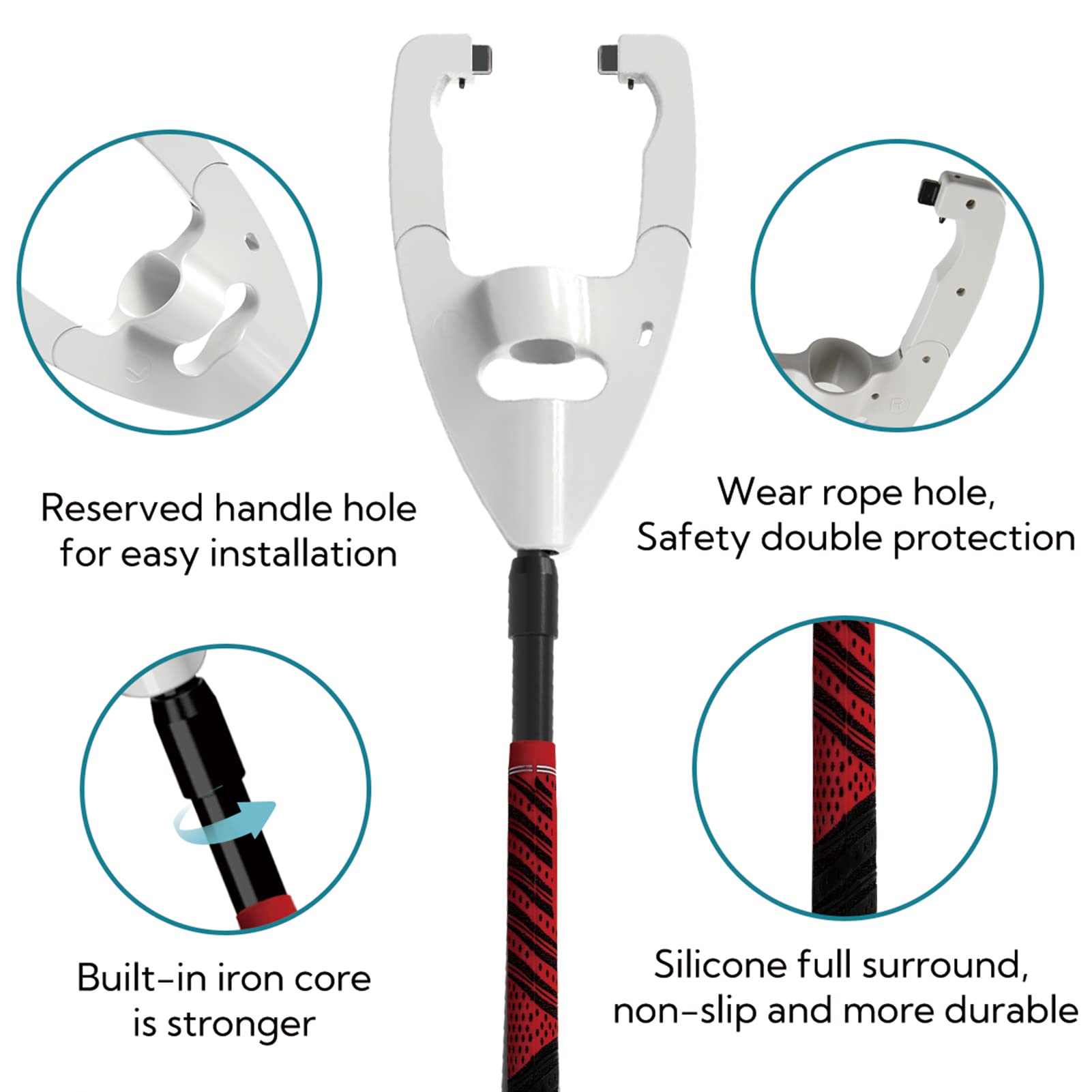 Okaycat Golf Club Handle for Oculus Quest 2 Accessories, Golf Club Adapter Compatible with Meta Quest 2 Upgraded Fixed Clasp and Counterweight to Protect Controller