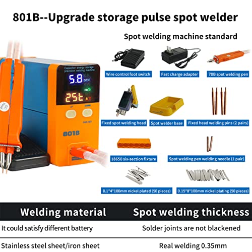 RCBDBSM Battery Spot Welder Capacitor Energy Storage Pulse Welding Machine, 11.6 KW Industrial Energy Storage Battery Welding Machine for 18650, 21700 Lithium Battery Pack Building