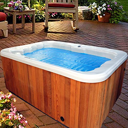 Spa Depot Thermo-Float 16-mil 7ft x 7ft Hot Tub Bubble Cover Floating Spa Blanket - trimmable Heavy-Duty Insulating Solar Heating