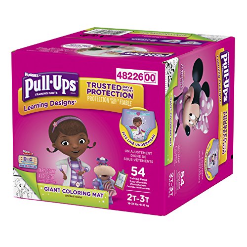 Huggies Pull Ups Learning Designs Big Pack, 2T-3T Girl, 54 Count (Pack of 1)
