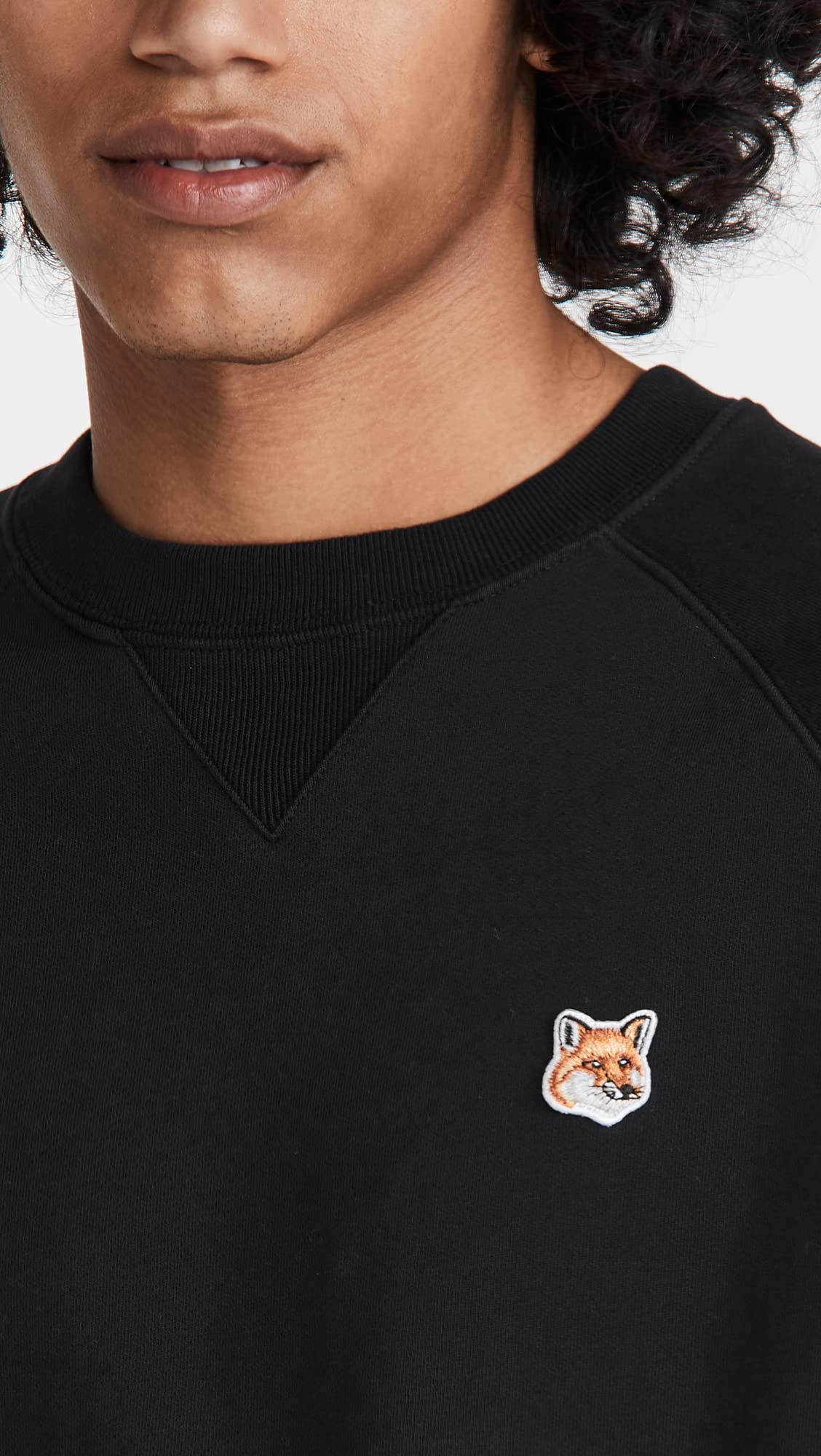 Maison Kitsune Men's Fox Head Patch Classic Sweatshirt, Ecru, Off White, S