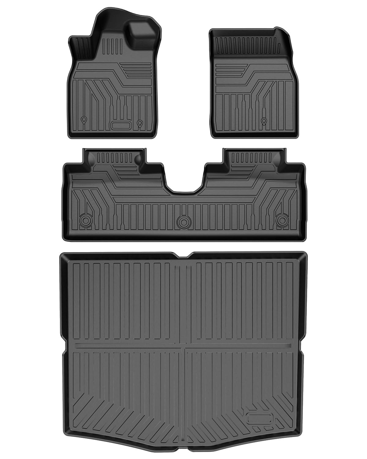 Mixsuper Floor Mats & Cargo Liner for 2021-2023 2024 Ford Mustang Mach-E All Weather Floor Liners and Trunk Liner Set Black (Not for Ford Mustang)